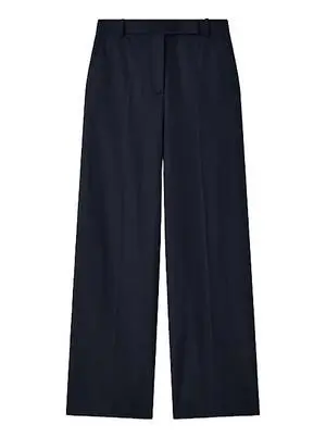 JOSEPH Wide-leg Tailored Stretch-woven Trousers - Indigo