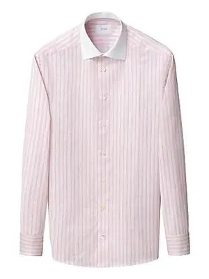 Eton Signature Twill Striped Slim-fit Cotton Shirt - Pink
