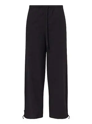 PEACHY DEN Cotton Trousers With Pleated Stripes - Onyx