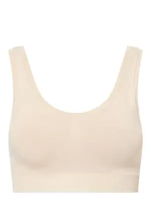 Hanro Touch Feeling Padded Crop Stretch-woven Top - Beige
