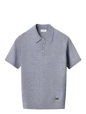 Eton Short-sleeve Fine-knit Cotton And Linen Polo Shirt - Dark Blue
