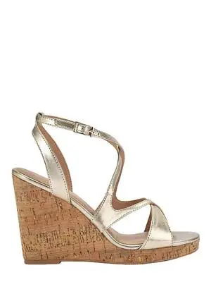 Carvela Pavia Faux-leather Wedge Sandals - Gold