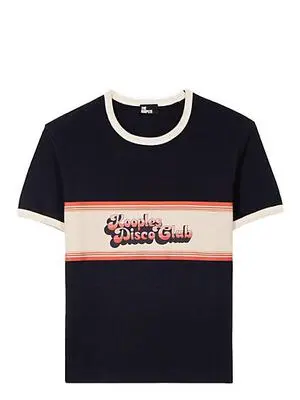 The Kooples Slim-fit 'disco Club' T-shirt - Dark Navy