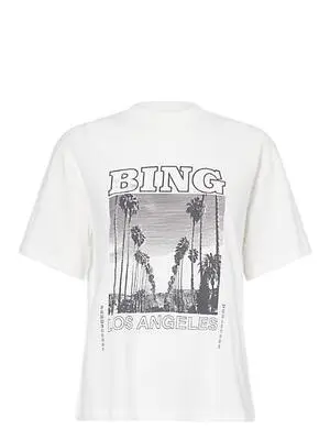 ANINE BING Louis Graphic-print Cotton T-shirt - Ivory