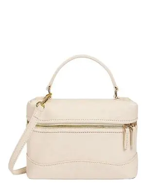 Sandro Grained-leather Top-handle Bag - Ecru