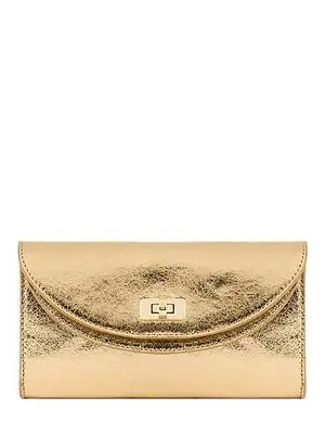Sandro Metallic-leather Clutch Bag - Gold
