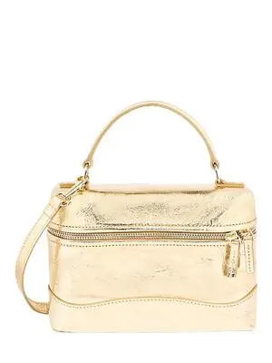 Sandro Tangolino Metallic-leather Top-handle Bag - Gold