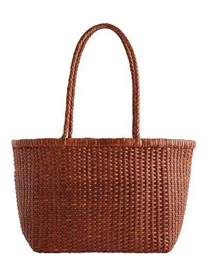 Dragon Diffusion B Weave Small Leather Tote Bag - Tan