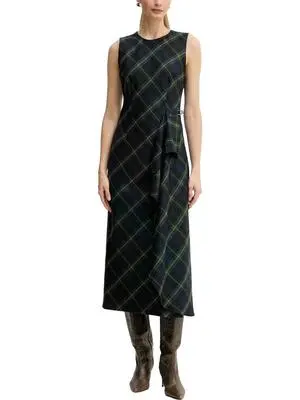 Luisa Spagnoli Geco Tartan Midi Dress - Blue