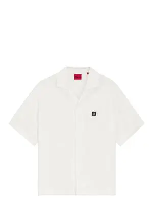 Hugo Oversize-fit Shirt With Stacked Logo - White