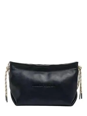 Bimba Y Lola Embossed Logo Leather Shoulder Bag - Black