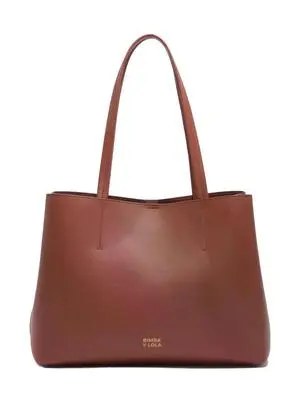 Bimba Y Lola Large Leather Shoulder Bag - Brown