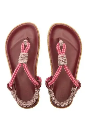 Isabel Marant Gypso Rope Sandals - Multicolor Burgundy