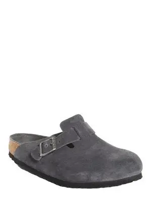 BIRKENSTOCK Boston Soft Footbed Clog - Charcoal Suede