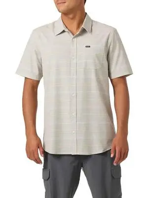 O'Neill Relaxed Fit Short Sleeve Performance Slub Button-up Shirt - Light Khaki