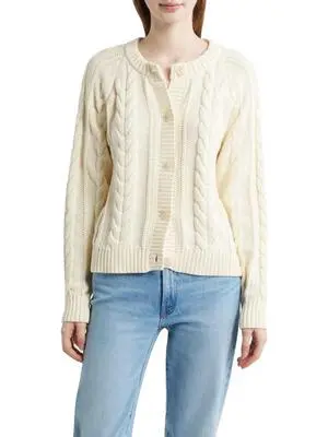 PENDLETON Cable-Knit Cotton Cardigan