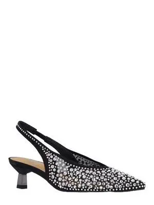 J. Reneé Tressa Rhinestone Slingback Kitten Heel Pumps - Black