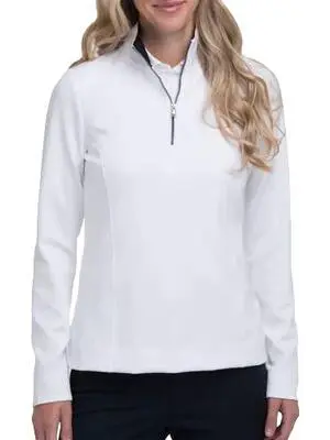 FAIRWAY & GREENE Wells Golf Quarter-zip - Eclipse/white