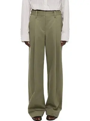 Helmut Lang Pleated Relaxed Fit Chinos - Vetiver