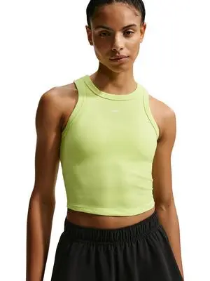 Nike Fitted Dri-fit Cropped Tank Top - Yellow