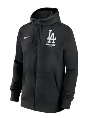 Nike Los Angeles Dodgers Lockup Mlb Full-zip Hoodie - Black