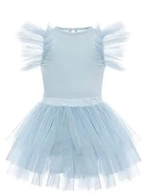 MINI CELEBRITIES Cotton Tulle Dress Cool Blue