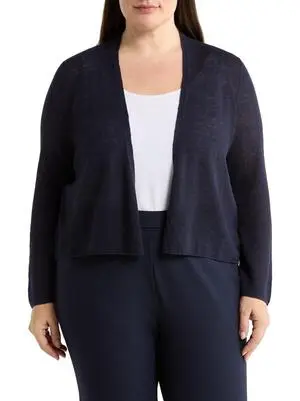 Eileen Fisher Organic Linen & Organic Cotton Cardigan - Ink