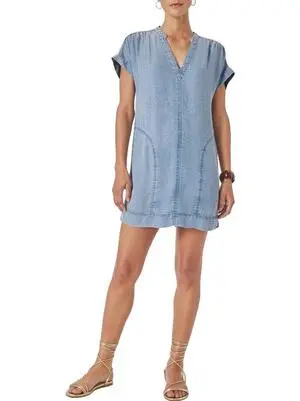 Splendid Ivy Denim Mini Dress - Indigo Blue
