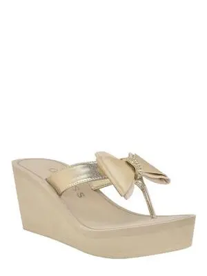 Guess Stazie Platform Wedge Sandal - Gold