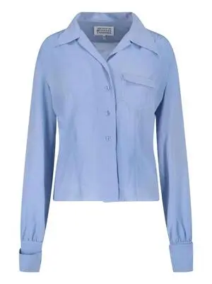 MAISON MARGIELA Silk Four Stitches Shirt - Light Blue