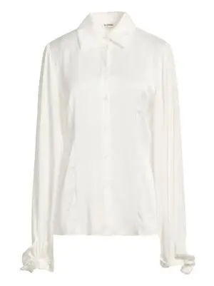 BLUGIRL Satin Button-down Shirt - White