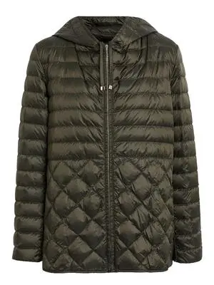 Max Mara Quilted Shell Hooded Jacket - Army Green