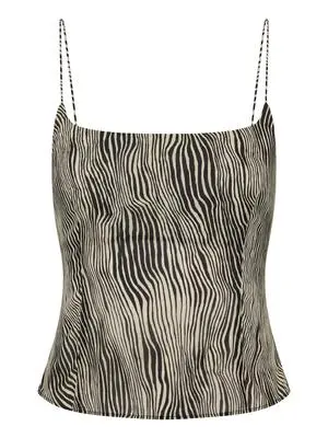 ST. AGNI Savannah Zebra-inspired Silk-blend Camisole Top - Print