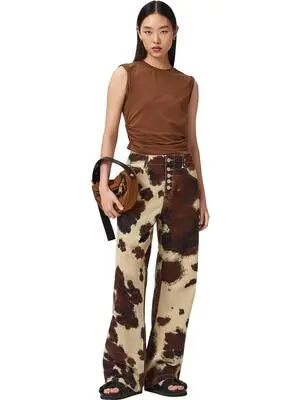 ALLSAINTS Taya Denim Jeans - Cow Print