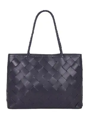 BEMBIEN Gabrielle Grande Woven Leather Tote - Navy
