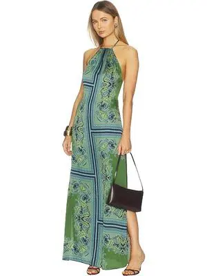 Misa Samantha Maxi Dress - Moss Scarf