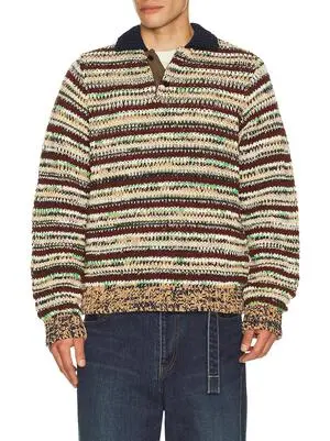 Sacai Mix Knit Pullover - Beige Multi