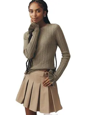 Paige Ophelia Ruffled-cuff Sweater - Sage