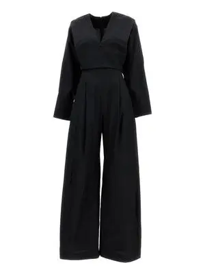 THELATEST Popeline Wide-leg Trousersuit - Black