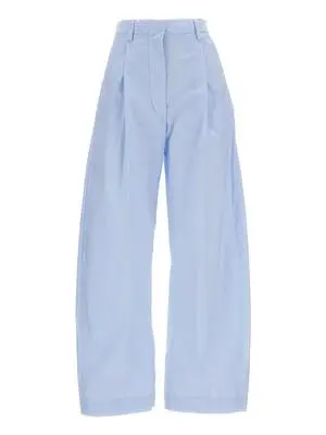 THELATEST Wide-leg Poplin Trousers - Sky Blue