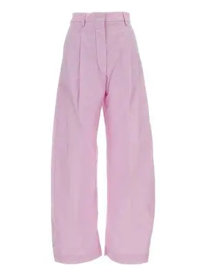 THELATEST Wide Leg Poplin Trousers - Rose