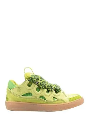 LANVIN Leather Curb Sneakers - Green Fluo