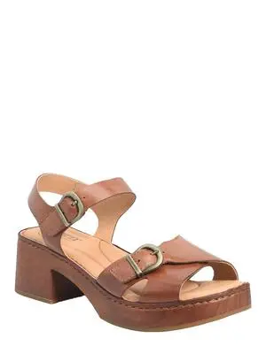 BØRN Bella Platform Sandal - Dark Tan Leather