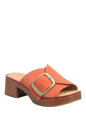 BØRN Bangle Platform Slide Sandal Orange Suede