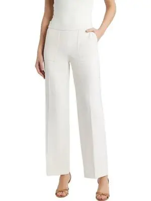 Anne Klein Pull-on Wide Leg Pants - White Dove