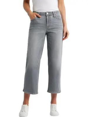 CITY BLUES Dover Cropped Straight-leg Jeans - Grey