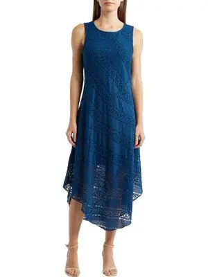 CITY BLUES Lace Sleeveless Maxi Dress - Blue Opal