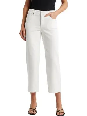 CITY BLUES Dover Cropped Straight-leg Jeans - Ivory