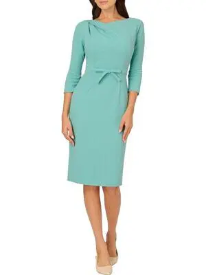 ADRIANNA PAPELL Drape Neck Sheath Dress