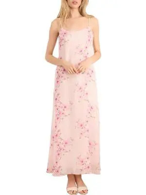 Cami Nyc Luz Floral Metallic Chiffon Maxi Slipdress - Aurora Blossom